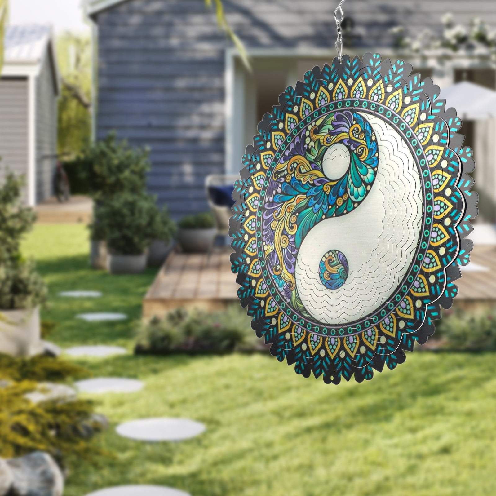 Girlsshop Wind Spinners 3D Wind Spinner Hanging Metal Wind Catcher ...