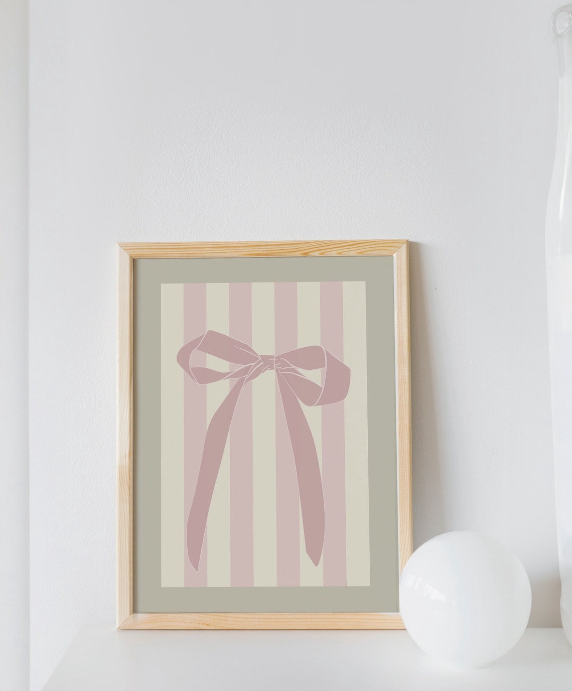 Girly Bow Wall Art Print, Frenchie Cottage Decor Style - Walmart.com