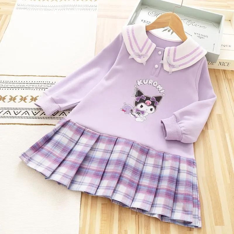 Girly Heart Kawaii Sanrio Kuromi Anime Long Sleeve Shirt Dress Spring ...