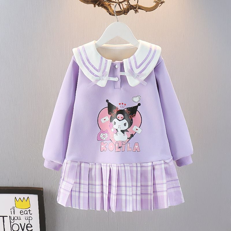 Girly Heart Kawaii Sanrio Kuromi Anime Long Sleeve Shirt Dress Spring ...