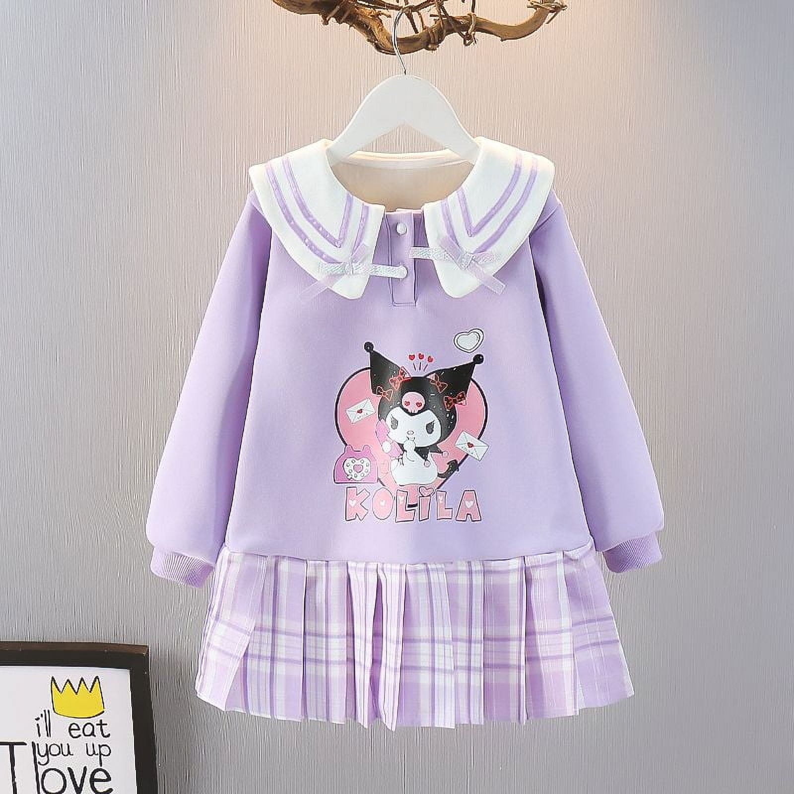 Girly Heart Kawaii Sanrio Kuromi Anime Long Sleeve Shirt Dress Spring ...