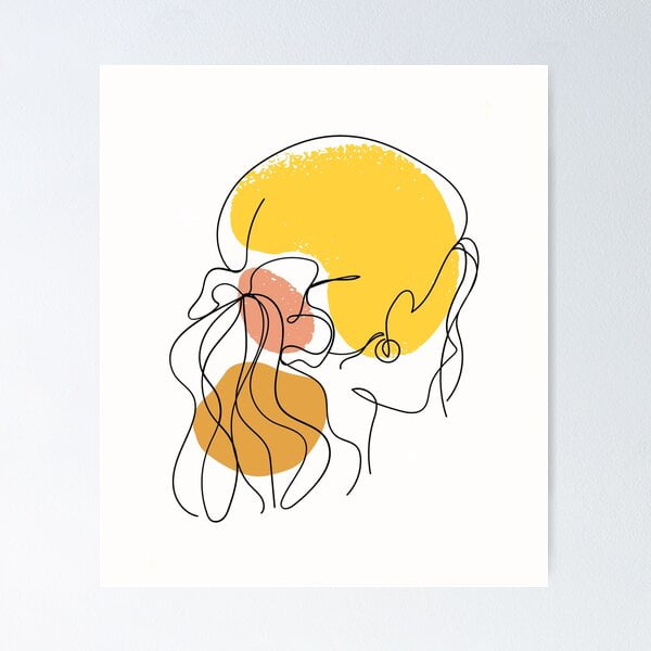 Girly Line Art Poster Wall Art, Modern Wall Decor For Living Room ...