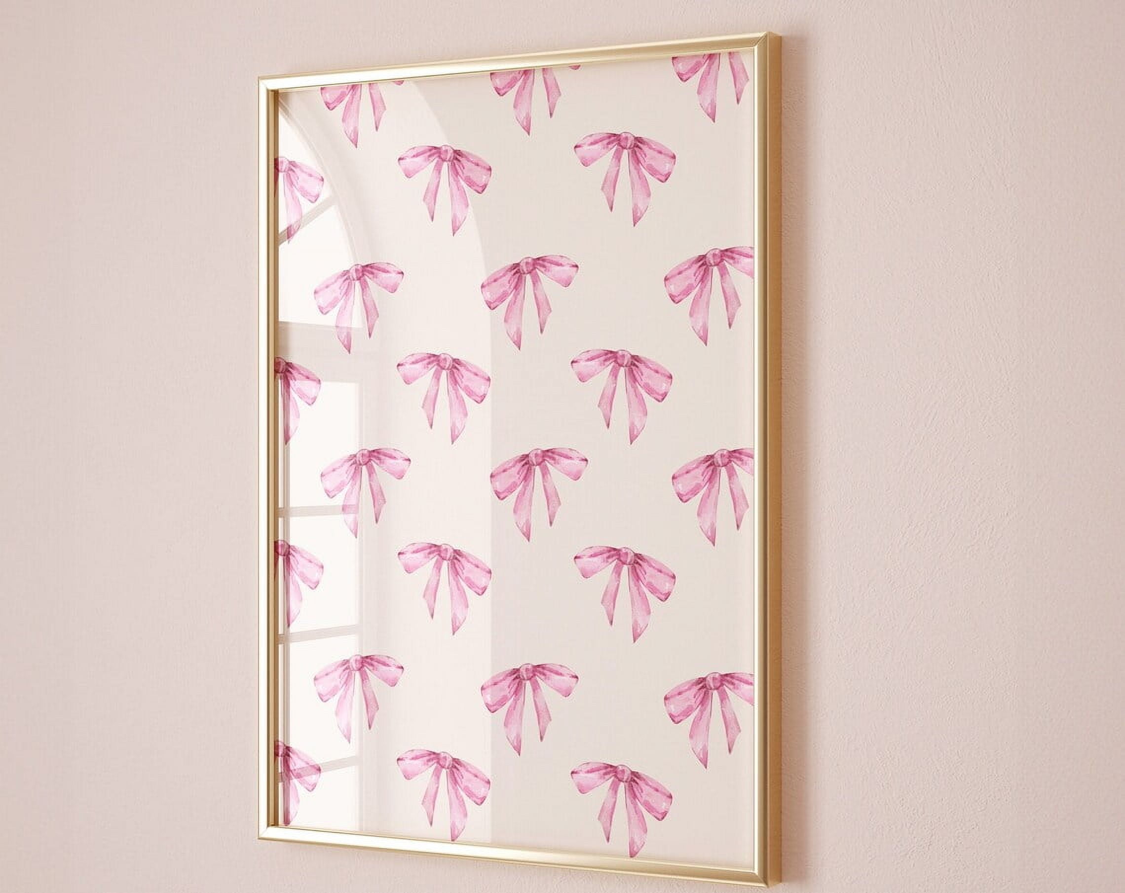 Girly Pink Bows Pattern Print • Coquette Room Decor • Soft Girl ...