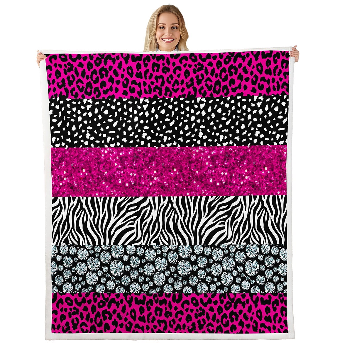 Girly Pink Cheetah Print Fleece Blanket, Rustic Cheetah Zebra Animal ...