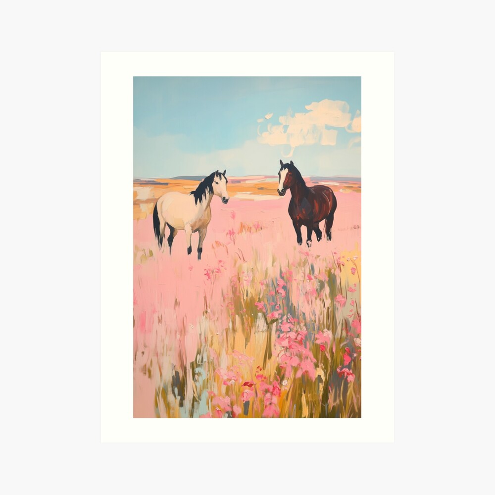 Girly Pink Horse Art Print - KIRA.1467, UNFRAMED-24x36 - Walmart.com