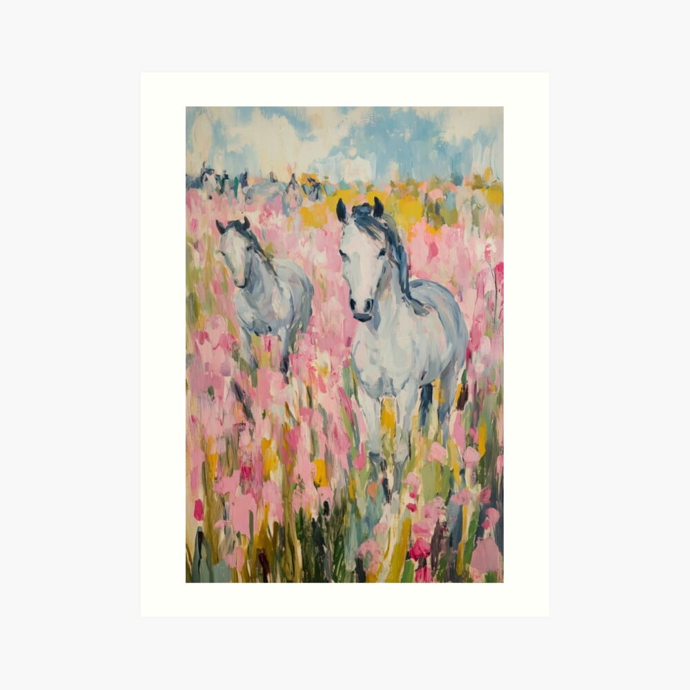 Girly Pink Horse Art Print - KIRA.1470, UNFRAMED-24x36 - Walmart.com
