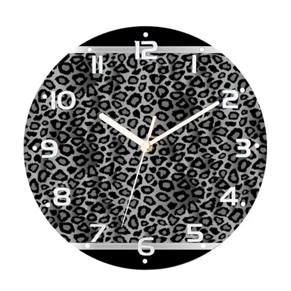 Girly Pink Ribbon Leopard Print Decorative Wall Clock for Living Room ...