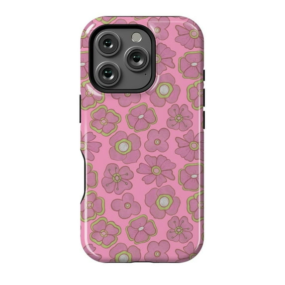 Girly Pink Spring Floral Pattern with Botanical Flowers Tough Case for ...