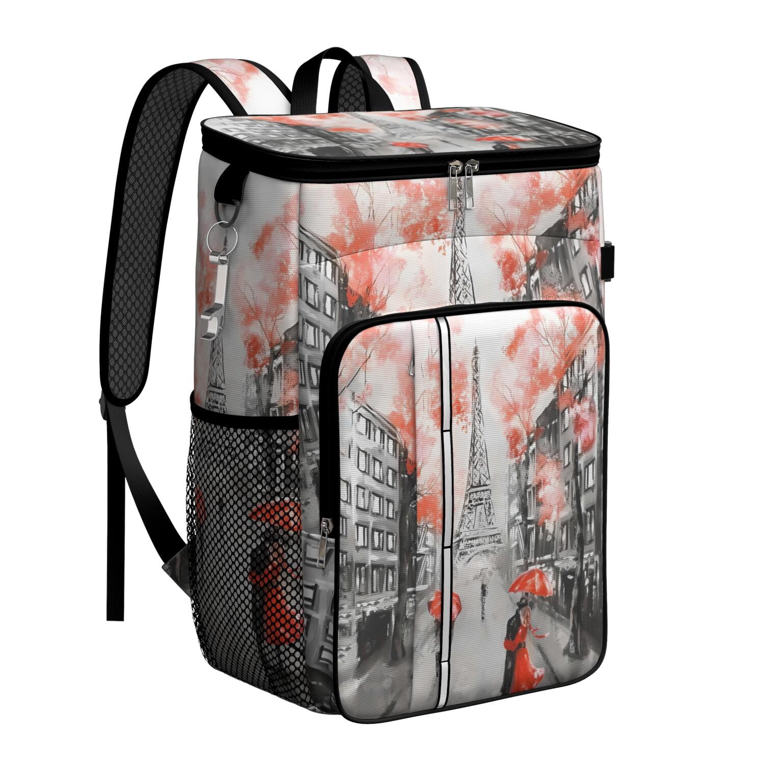 Girly Pink Travel Backpack Cooler, Vintage Style Insulated Cooler Bag ...