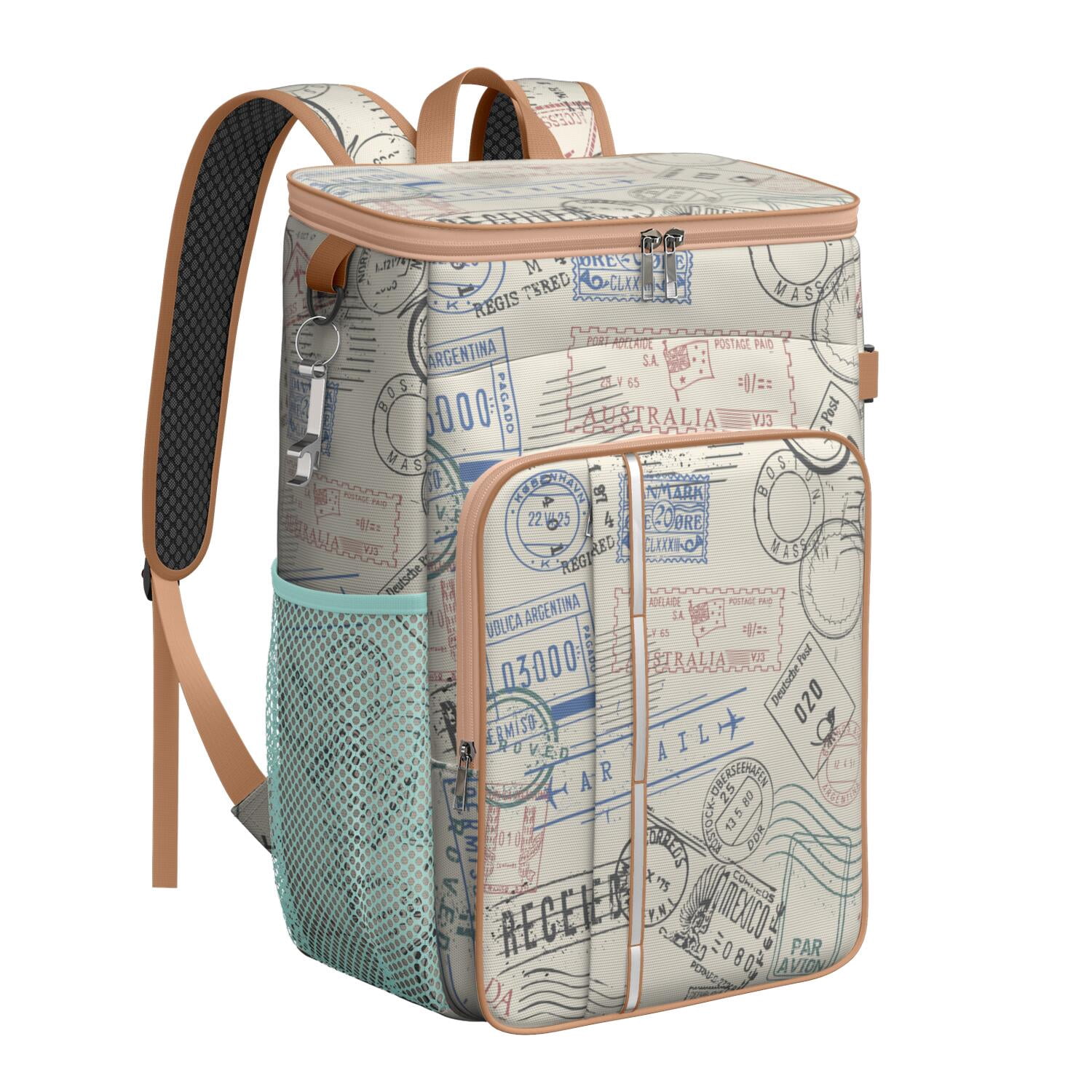 Girly Pink Travel Backpack Cooler, Vintage Style Insulated Cooler Bag ...