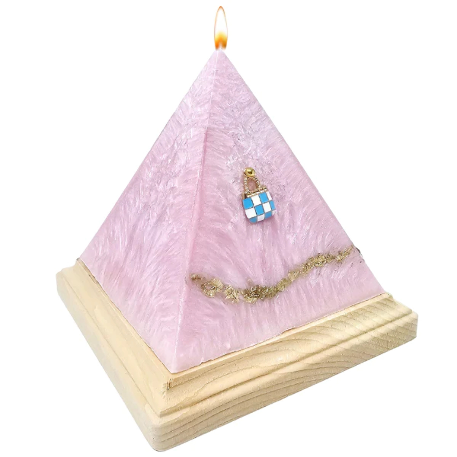 Girly Pyramid Candle with Crystals Inside, Surprise Candle with hidden ...