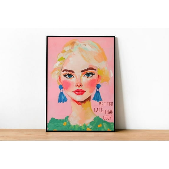 Girly Retro Blonde Maximalist Wall Art, Unframed Paper Print Size 12x18 ...