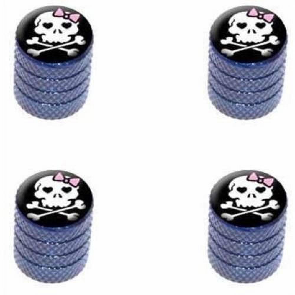 Girly Skull And Crossbones Tire Rim Wheel Aluminum Valve Stem Caps ...