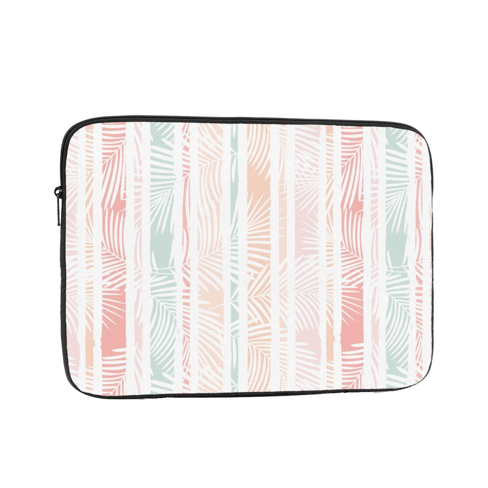 Girly Striped Tropical PalmLeaves 15 inch Portable Laptop Sleeve ...