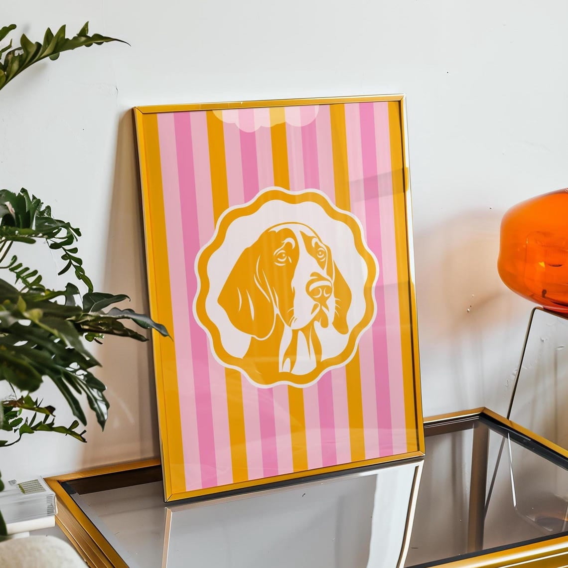 Girly Tennessee Knoxville Wall Art Print Pink Orange Bluetick Hound ...