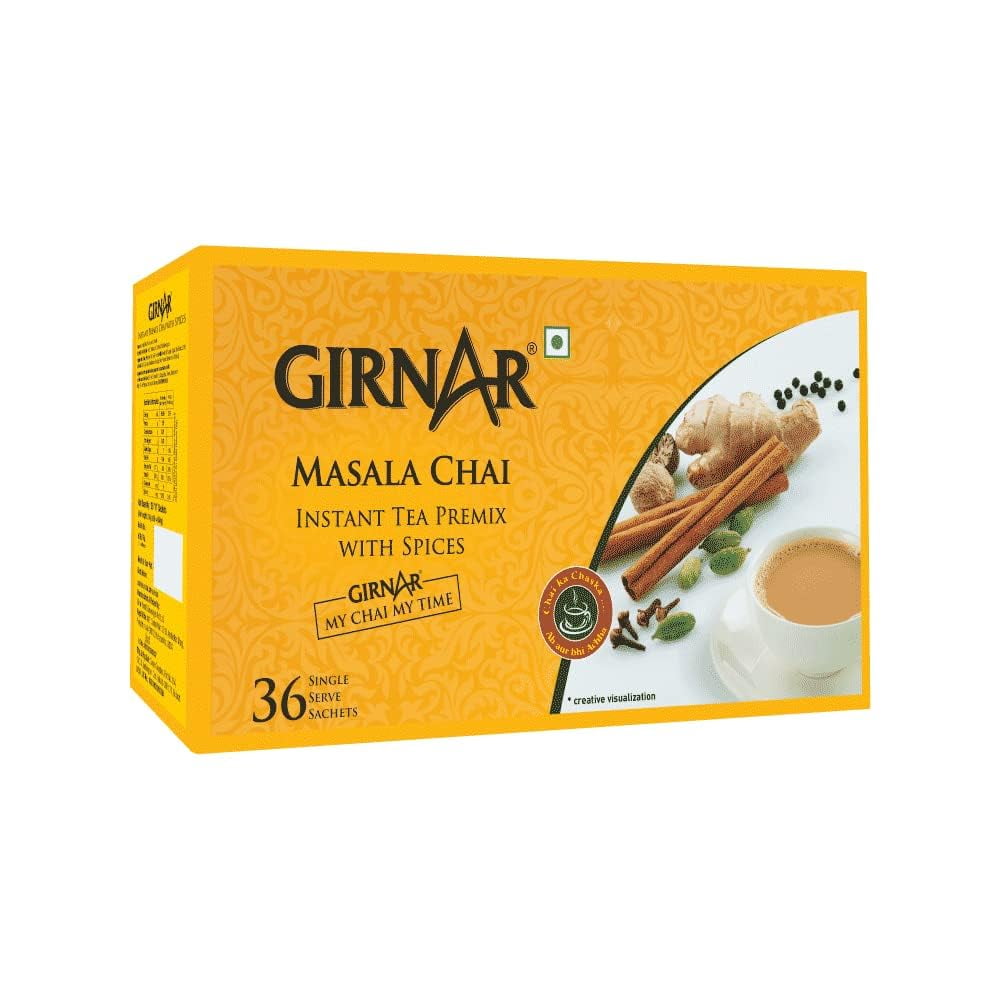Girnar Masala Chai Instant Premix With Spices - 36 Sachets | Natural ...