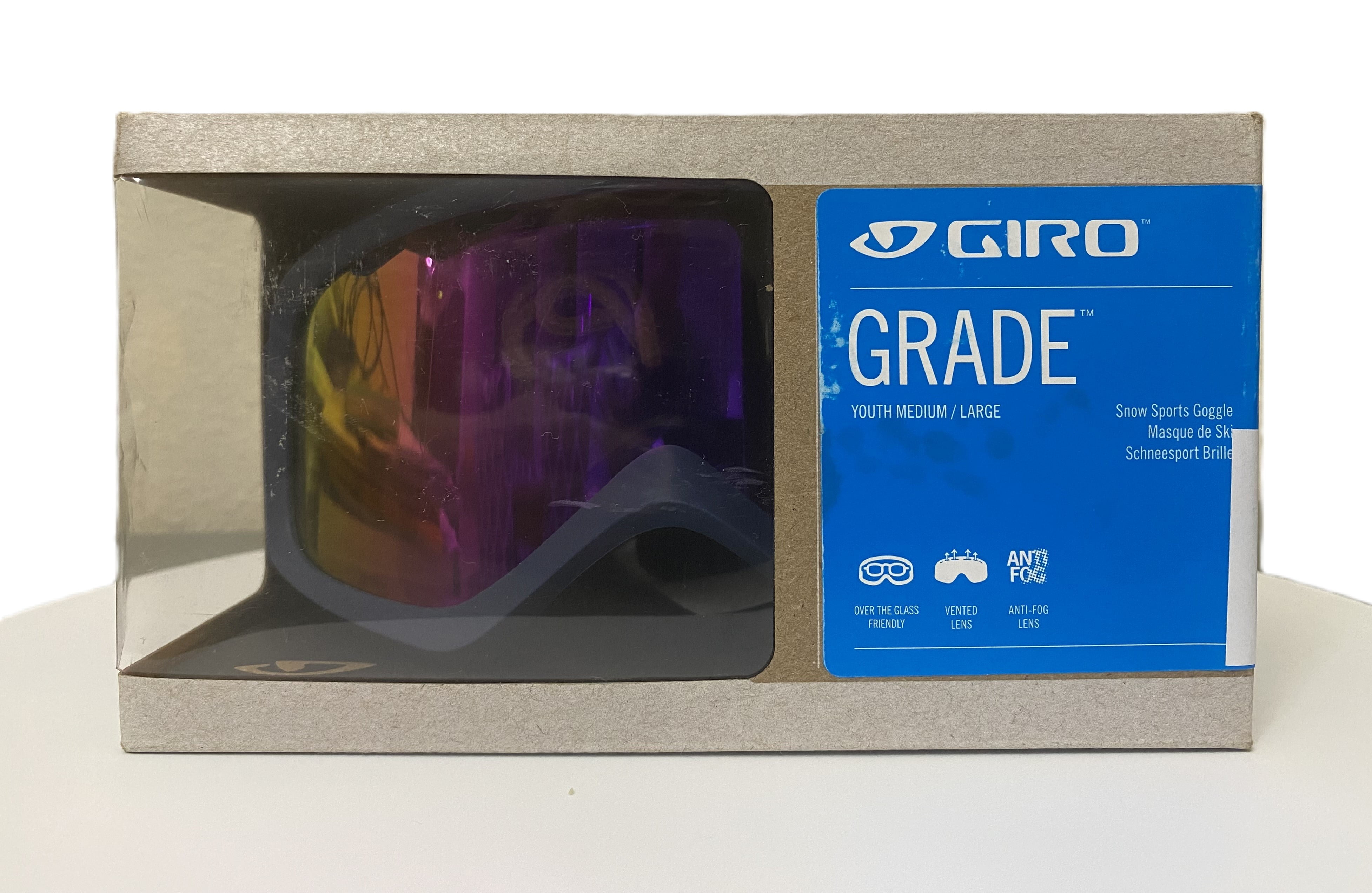 Giro Grade Youth Snow Goggles - Midnight Neon Lights Strap with Amber ...
