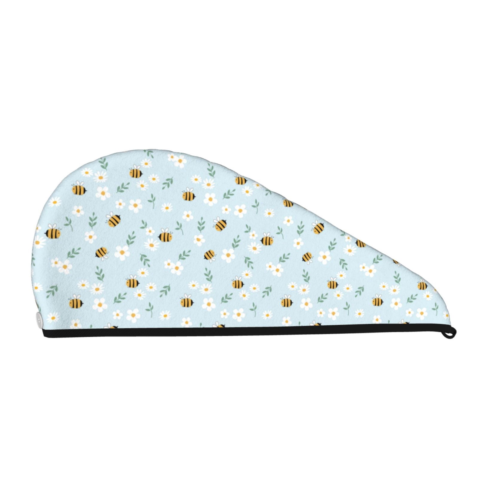 Giroia Bee Flower for Hair Caps with Buttons for Fast Drying Curly ...