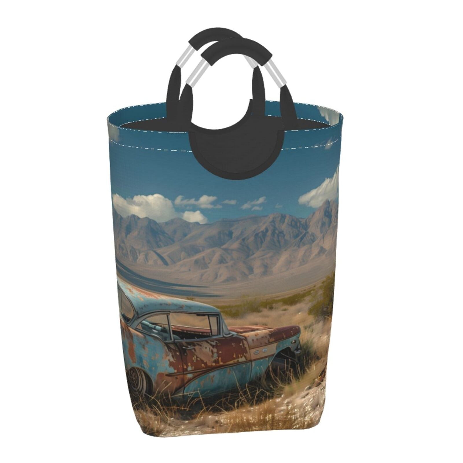 Giroia Deserted Classic Car Landscape for Travel Laundry Bag, Dirty ...