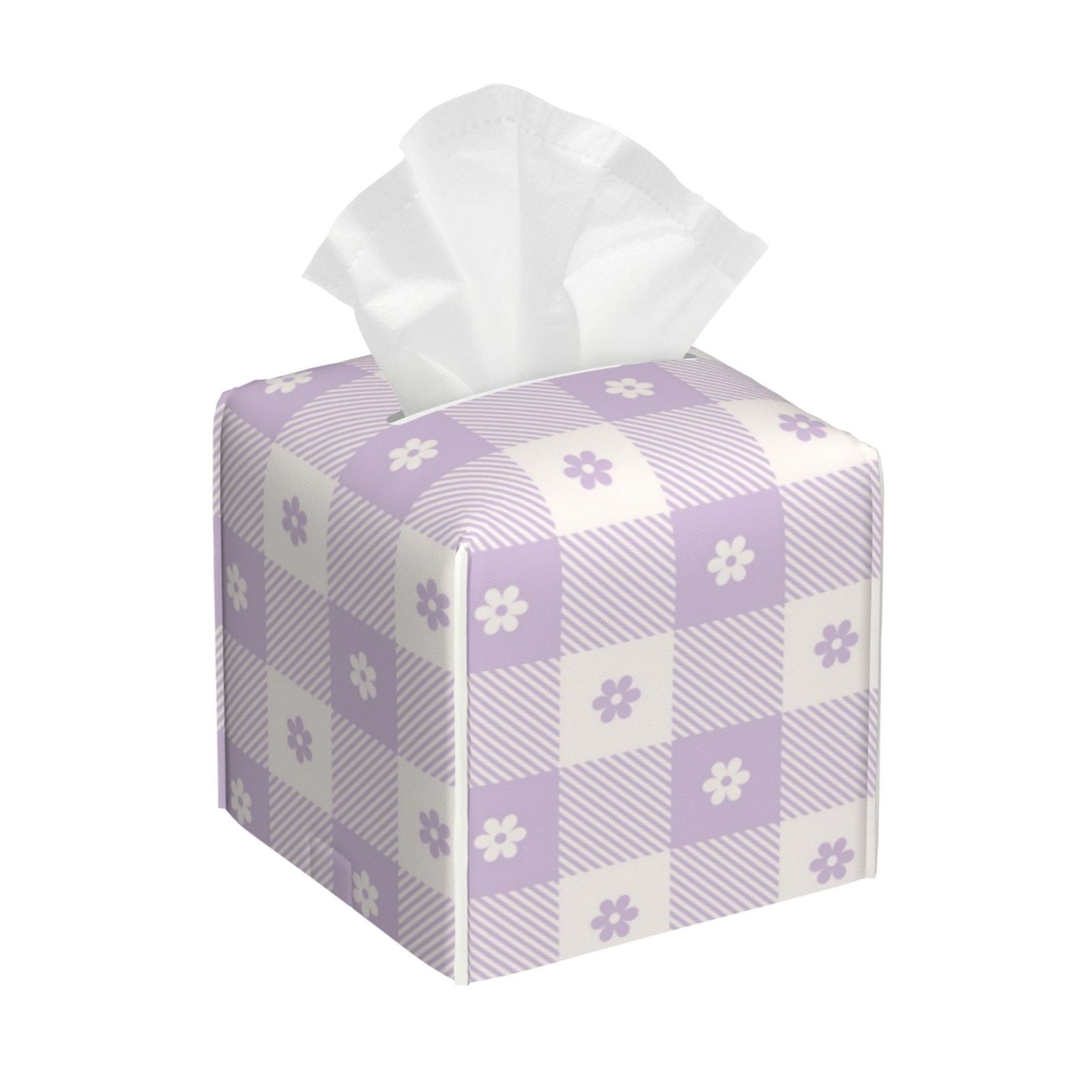 Giroia Floral Purple Buffalo Plaid for Modern Square Decorative Hgh ...