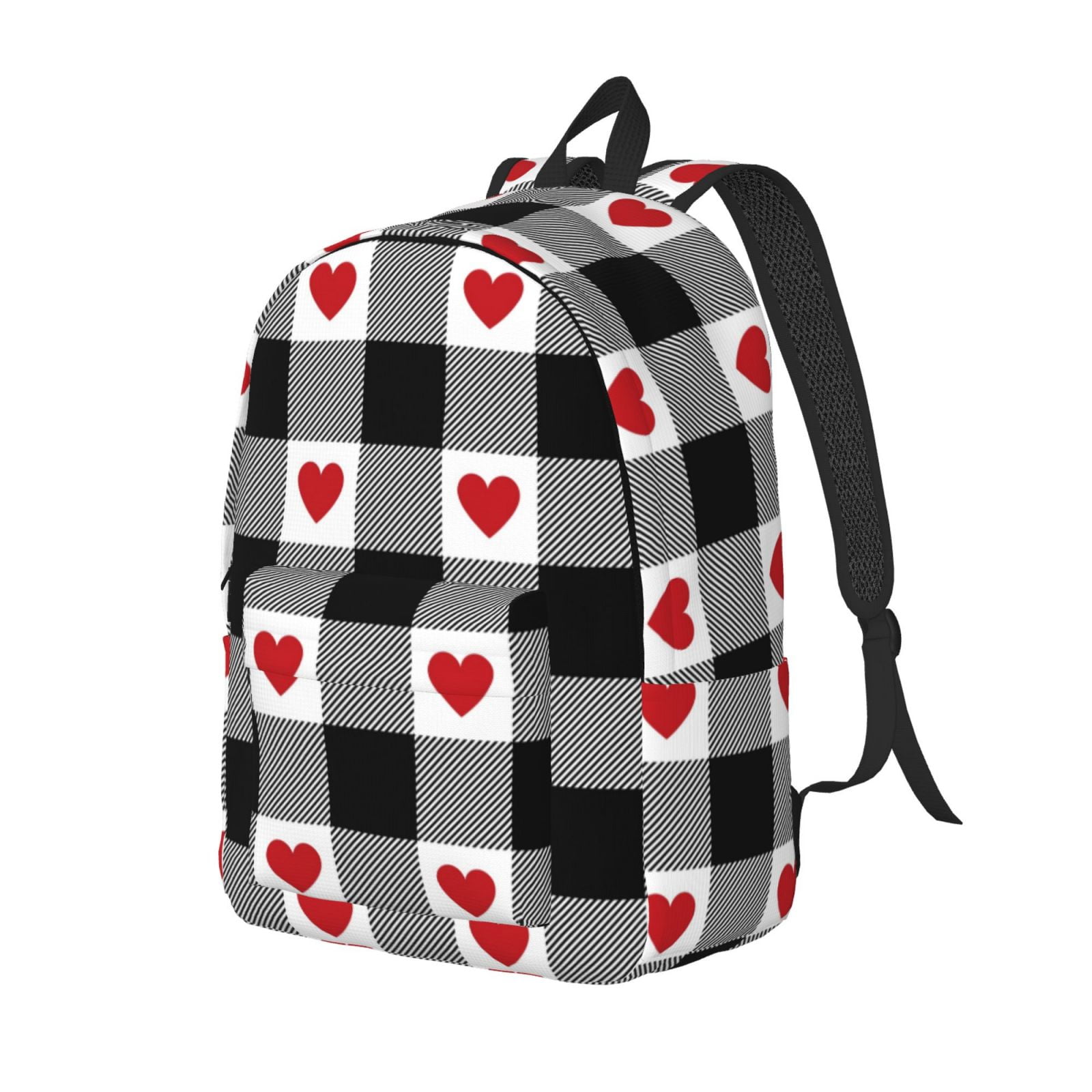 Giroia Heart Black Buffalo Plaid Gingham for Class, Work, Travel, or ...