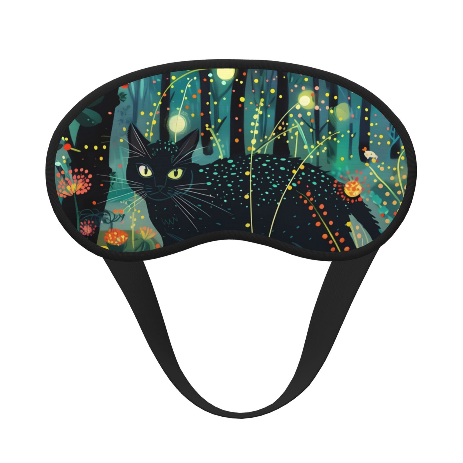 Giroia Mystical Black Cat Fireflies for Sleep Mask Relaxation and ...