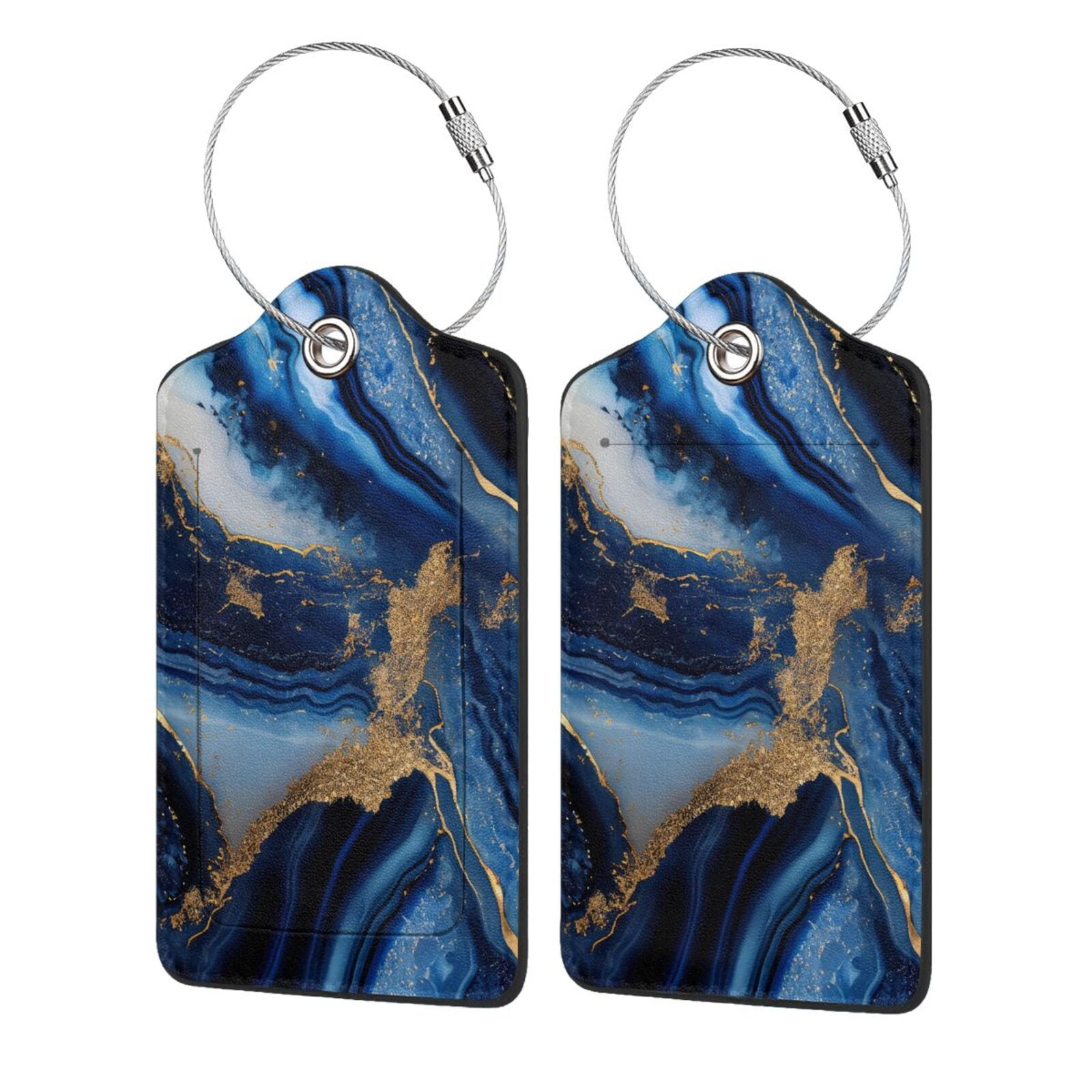 Giroia Navy Blue Marble for Large Luggage Tags for Suitcases for Men ...