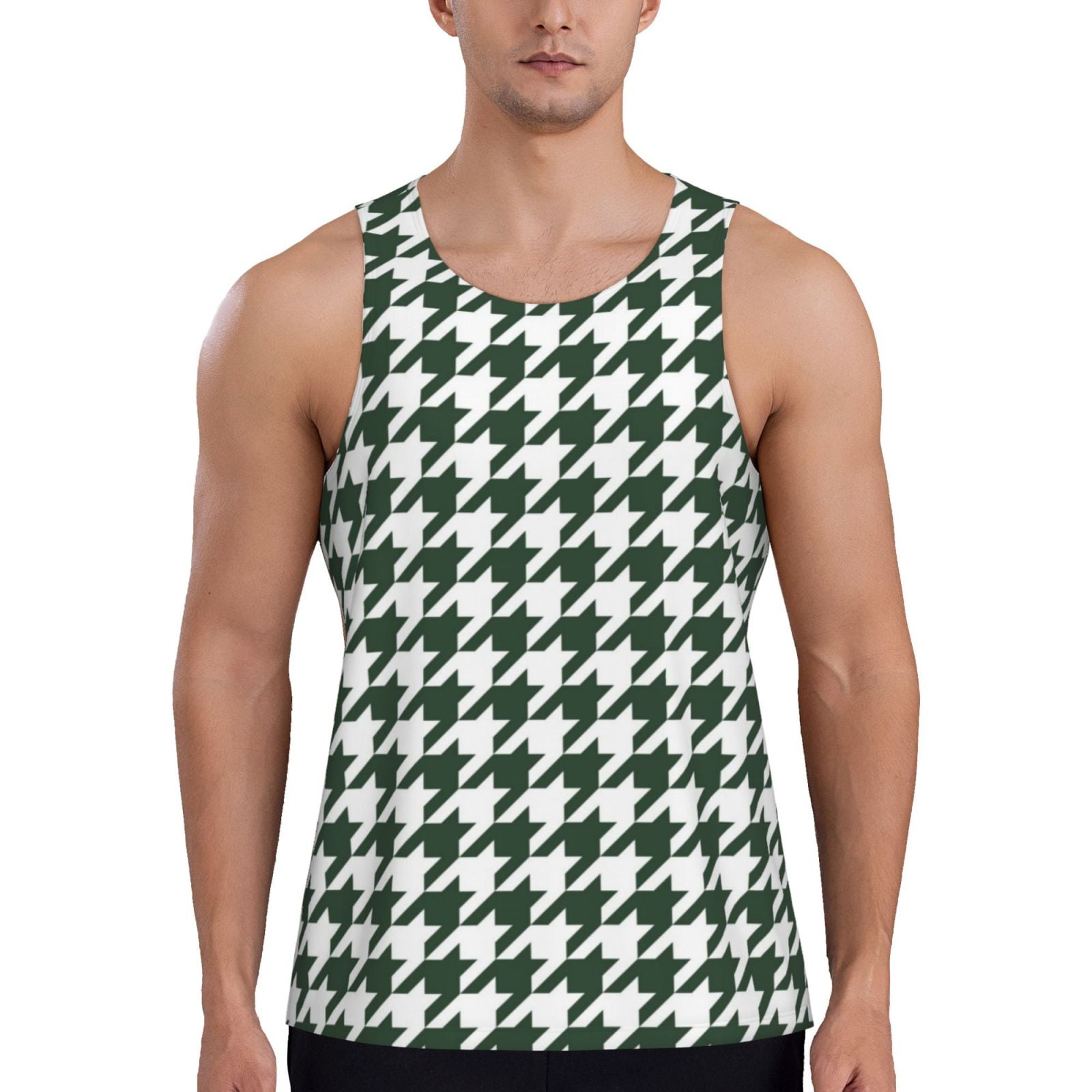 Giroia Scottish Checkered for Men's Workout Tank Tops Sleeveless Mesh ...