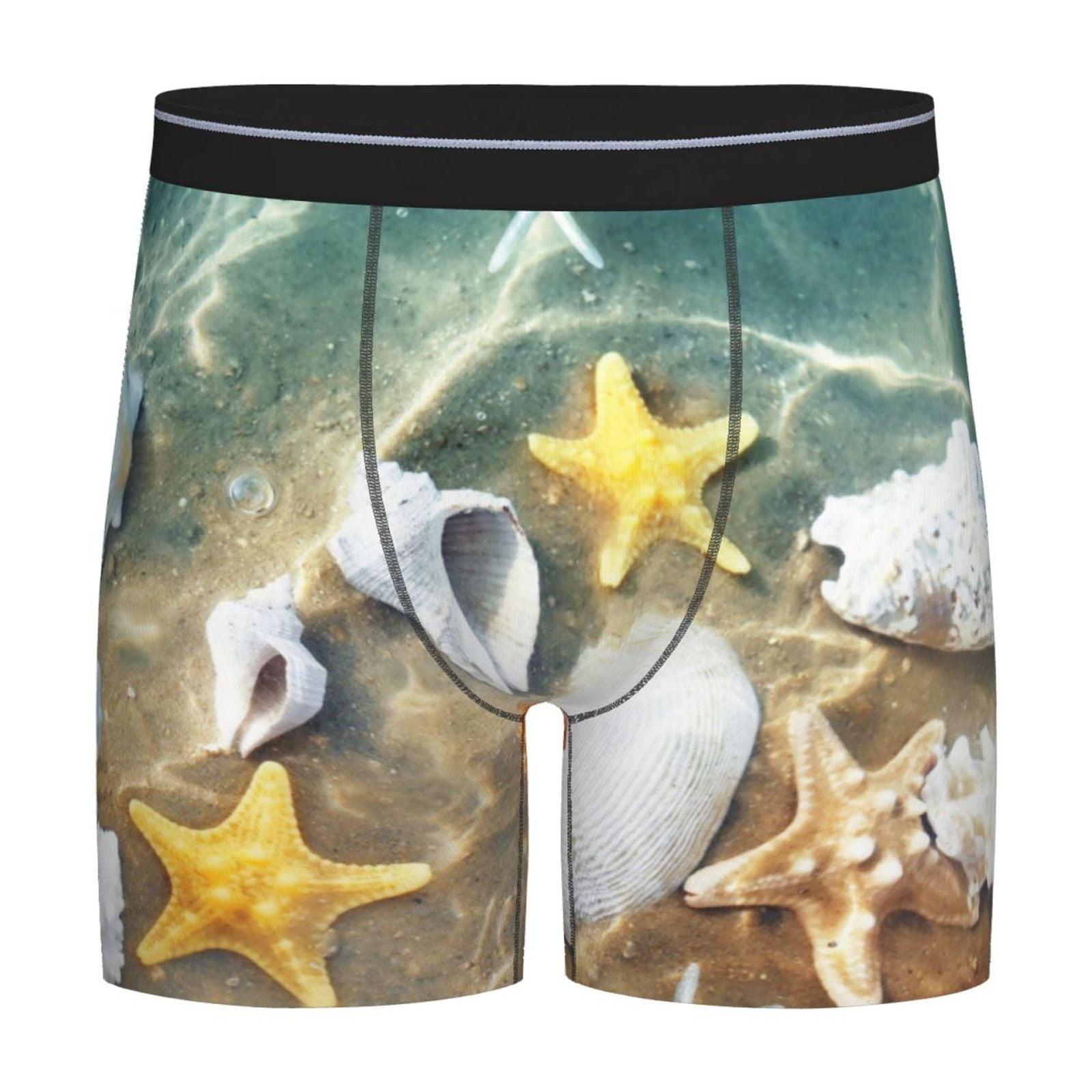 Giroia Seashell On The Beach for Men's Long Boxer Briefs Underwear for ...