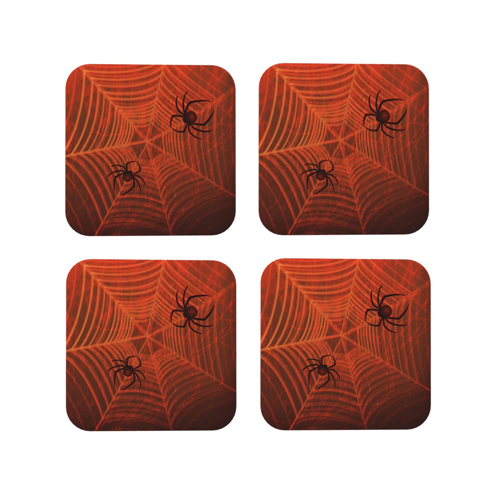 Giroia Spider Web for Durable and Non Slip Leather Coaster Set of 4 ...