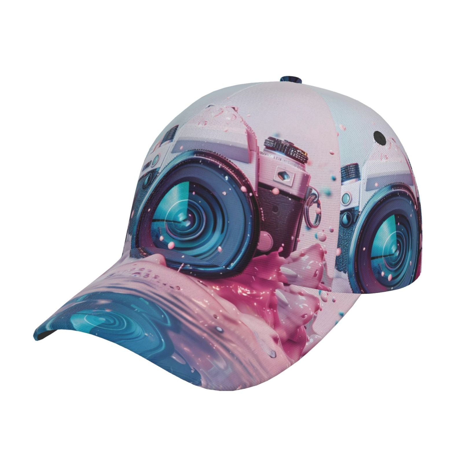 Giroia Vintage Camera Splash Art for Men Women Curved Brim Hats ...