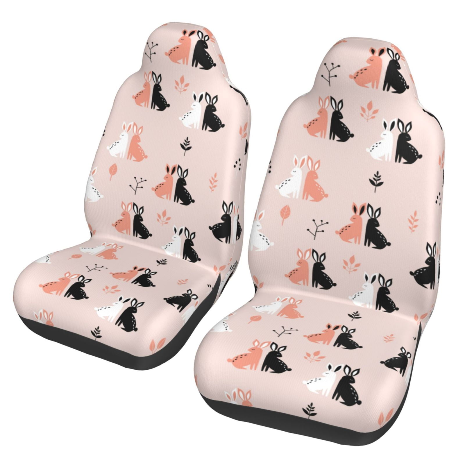 Giroia White And Black Rabbit Car Seat Cover Car Accessories Automotive ...