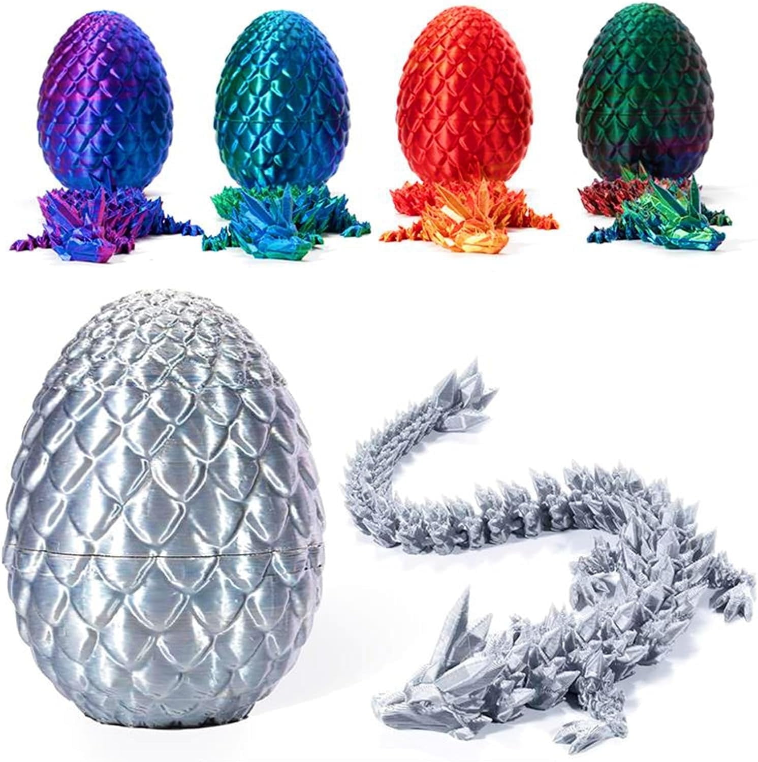 Girony Crystal Dragon Egg Fidget Toy 3D Printed Crystal Dragon in Egg ...