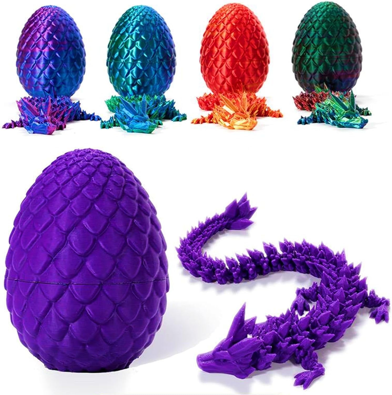 Girony Crystal Dragon Egg Fidget Toy 3D Printed Crystal Dragon in Egg ...