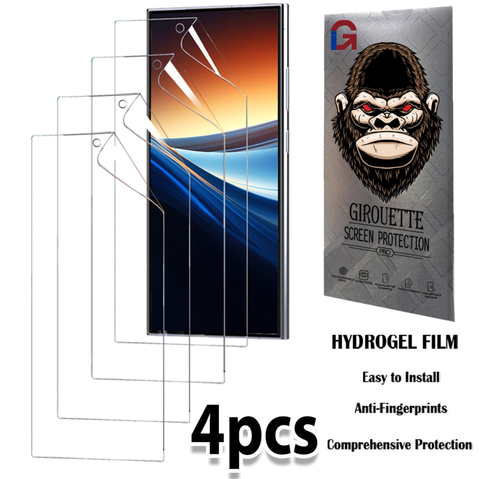 Girouette Galaxy S24+ Screen Protector, 4-Pack, HD Soft Hydrogel Film ...