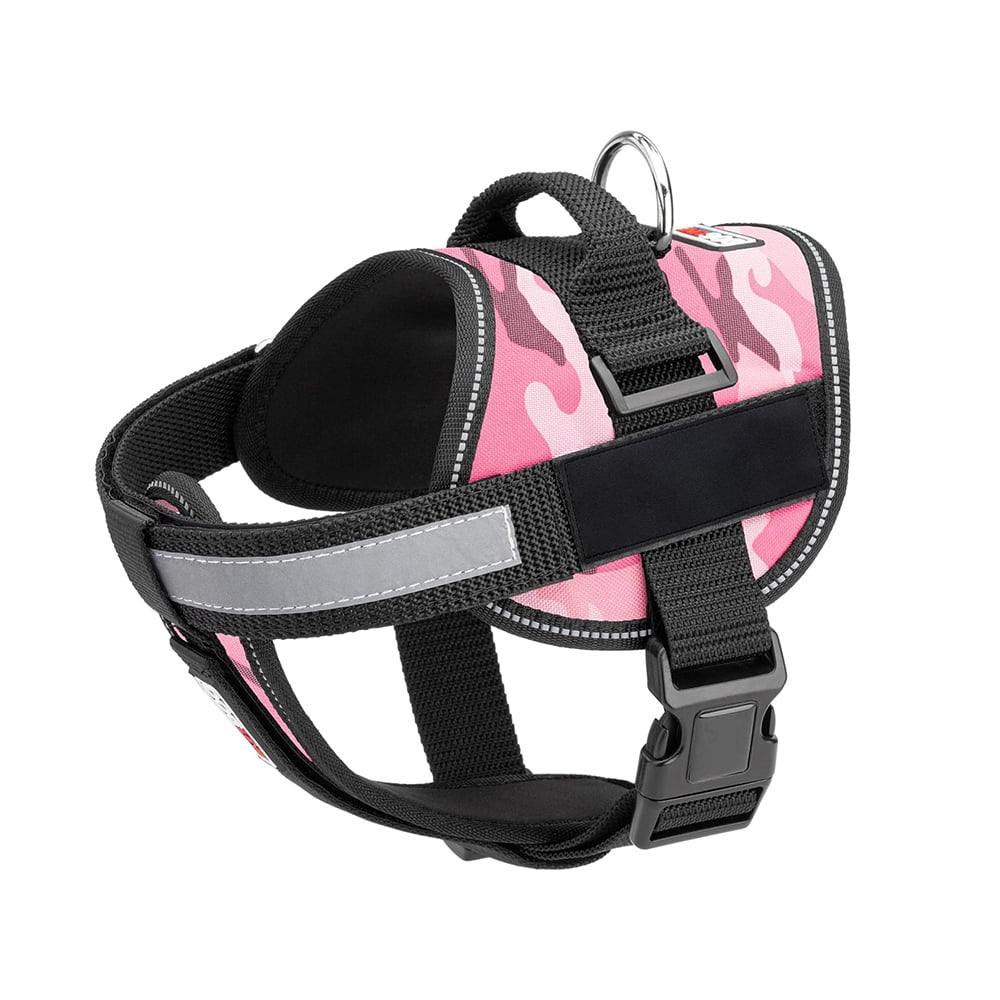Multi-Purpose Pink Camo Vest Harness for Dogs with Removable Blank ...