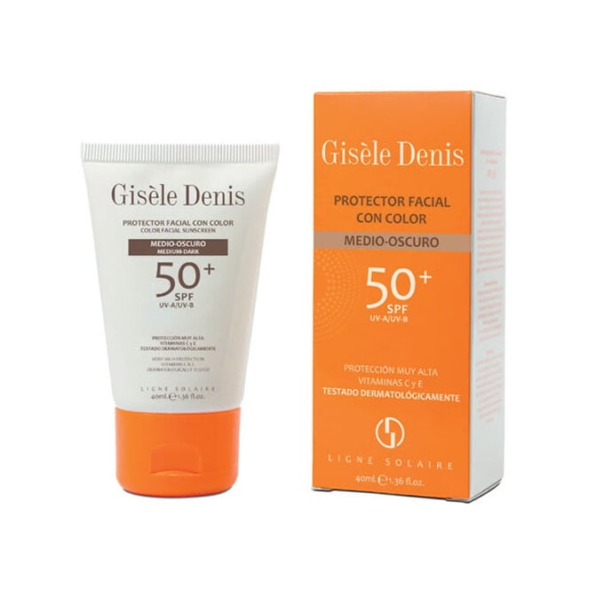 Gisèle Denis Color Facial Sunscreen SPF50+ Medium/Dark 40ml – High Protection Tinted Sunscreen ...