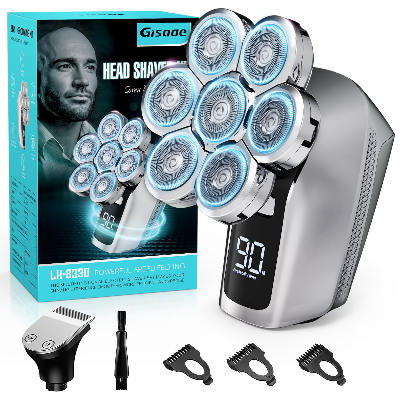 Gisaae Head Shavers for Bald Men, Upgraded 7D Electric Razor, Cordless ...