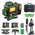 Gisam Laser Level, 4x360° Self-Leveling Green Cross Line 4D 16 Lines ...