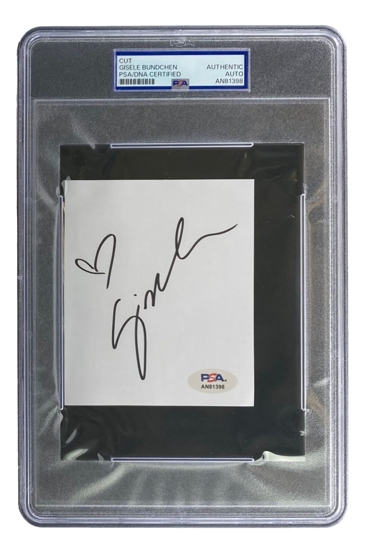 Gisele Bundchen Signed Slabbed Large Cut Signature PSA AN81398 ...