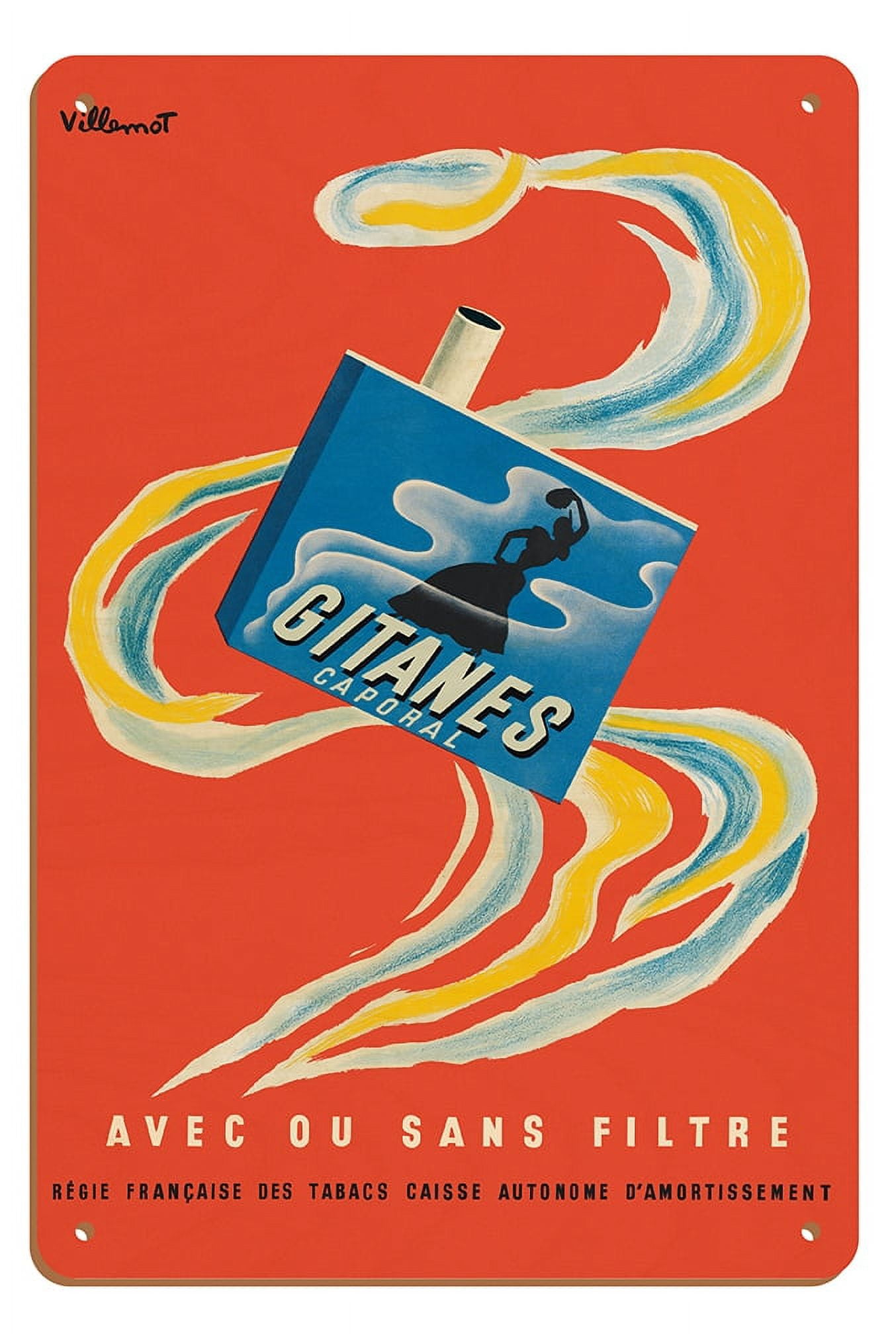 Gitanes Caporal Cigarettes - Vintage French Advertising Poster by ...