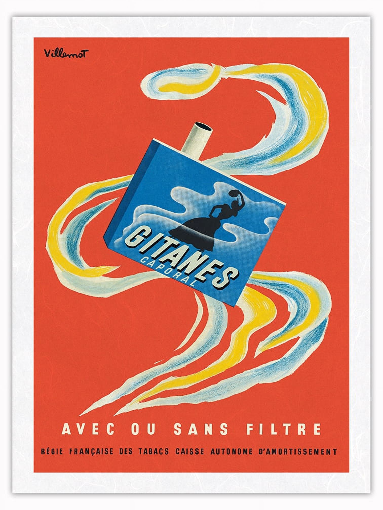Gitanes Caporal Cigarettes - Vintage French Advertising Poster by ...