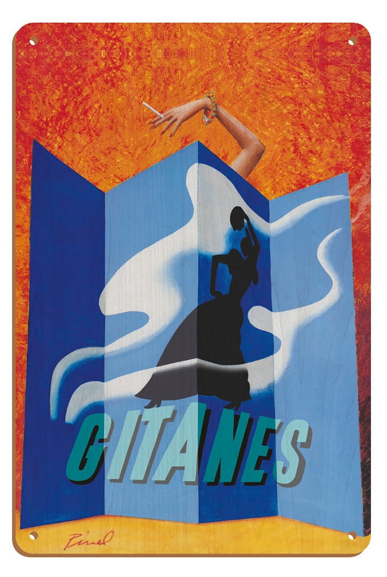 Gitanes French Brand Cigarettes - Lady with Cigarette - Vintage ...