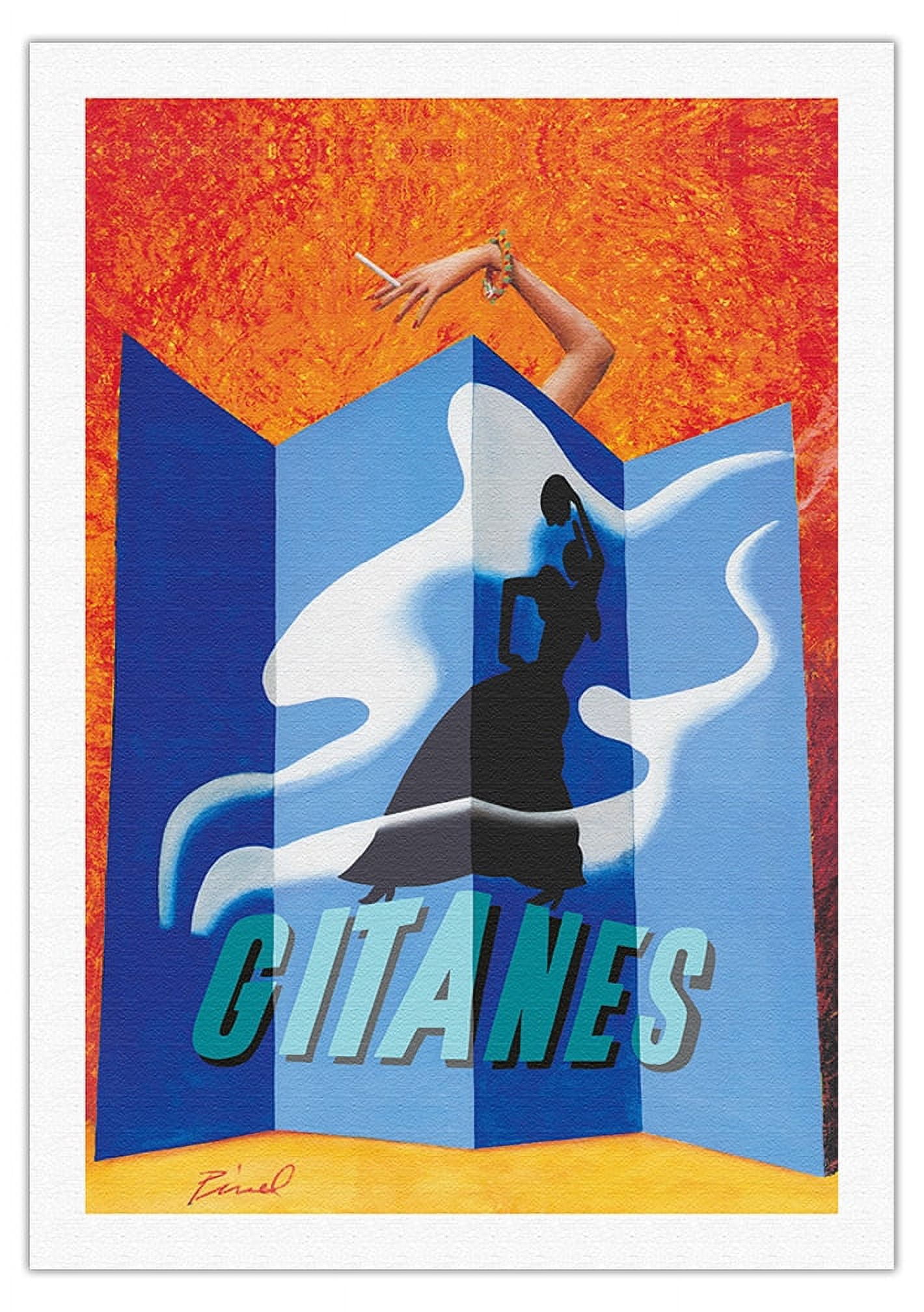 Gitanes French Brand Cigarettes - Lady with Cigarette - Vintage ...