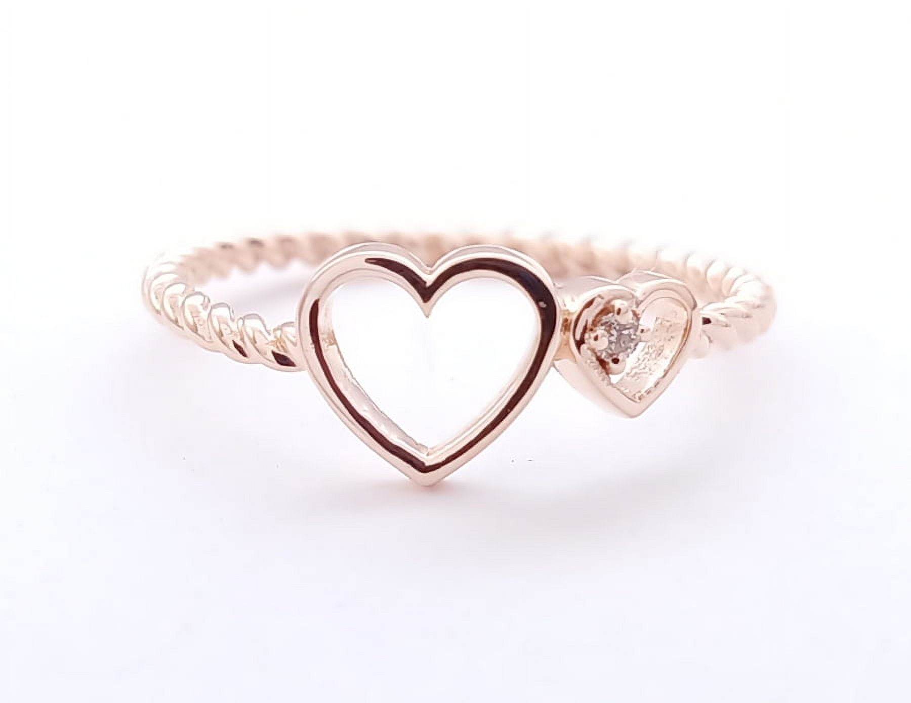 BABY GARMENTS Lab-Grown Two Stone Moissanite Twin Heart Knot Ring in ...