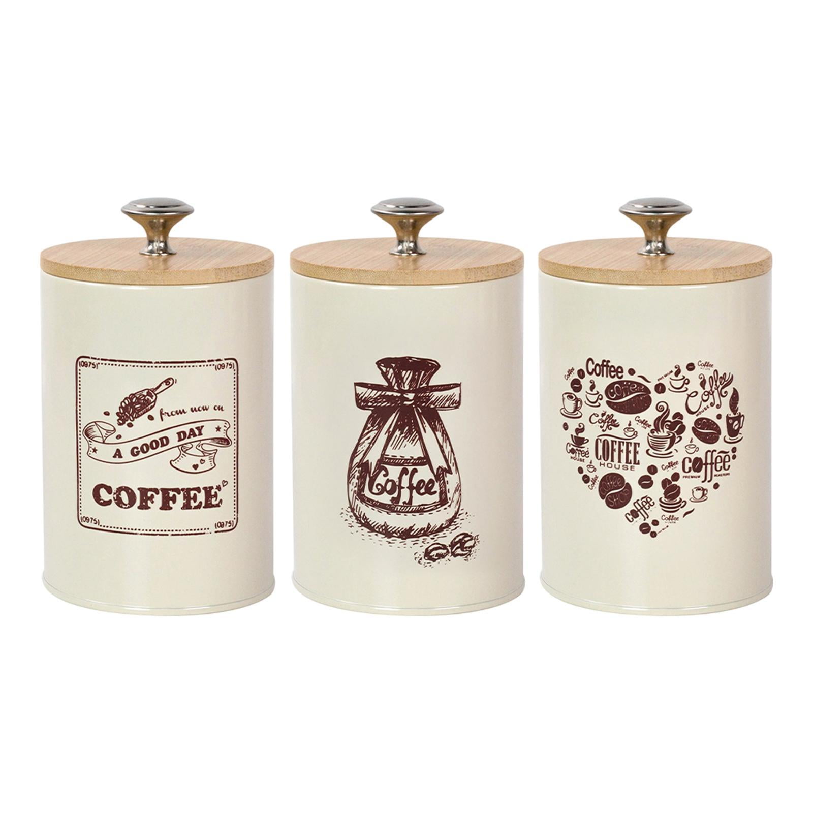 Gitohoni 3 Pieces Kitchen Canisters Set Storage Rustic for Countertop ...