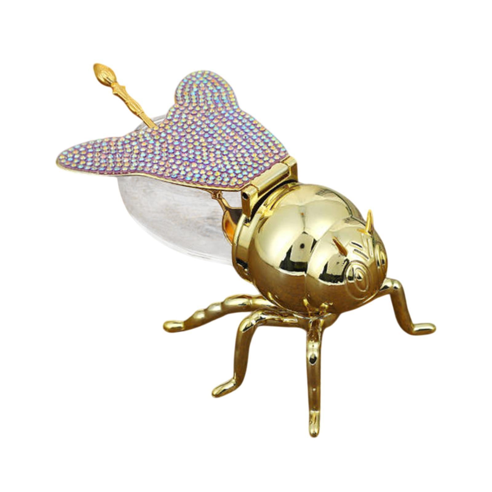 Gitohoni Bee Honey Jar Condiment Pot with Spoon Novelty Glass Syrup ...