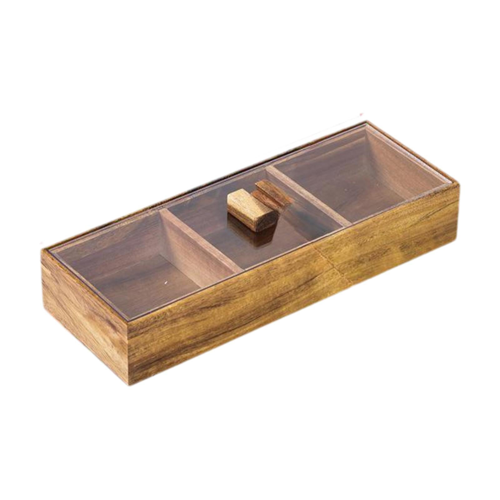 Gitohoni Divided Serving Tray Wood Food Server Container Organizer with ...