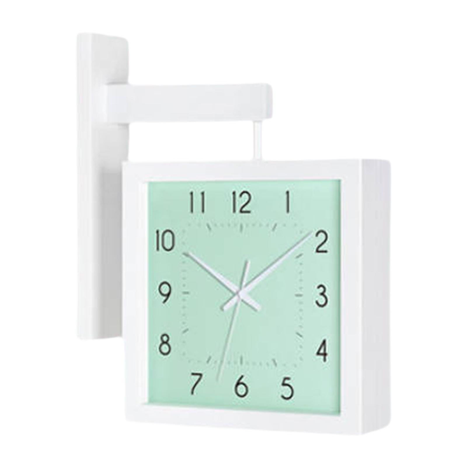 Gitohoni Double Sided Wall Clock 360 Degree Rotation Wood Frame for ...