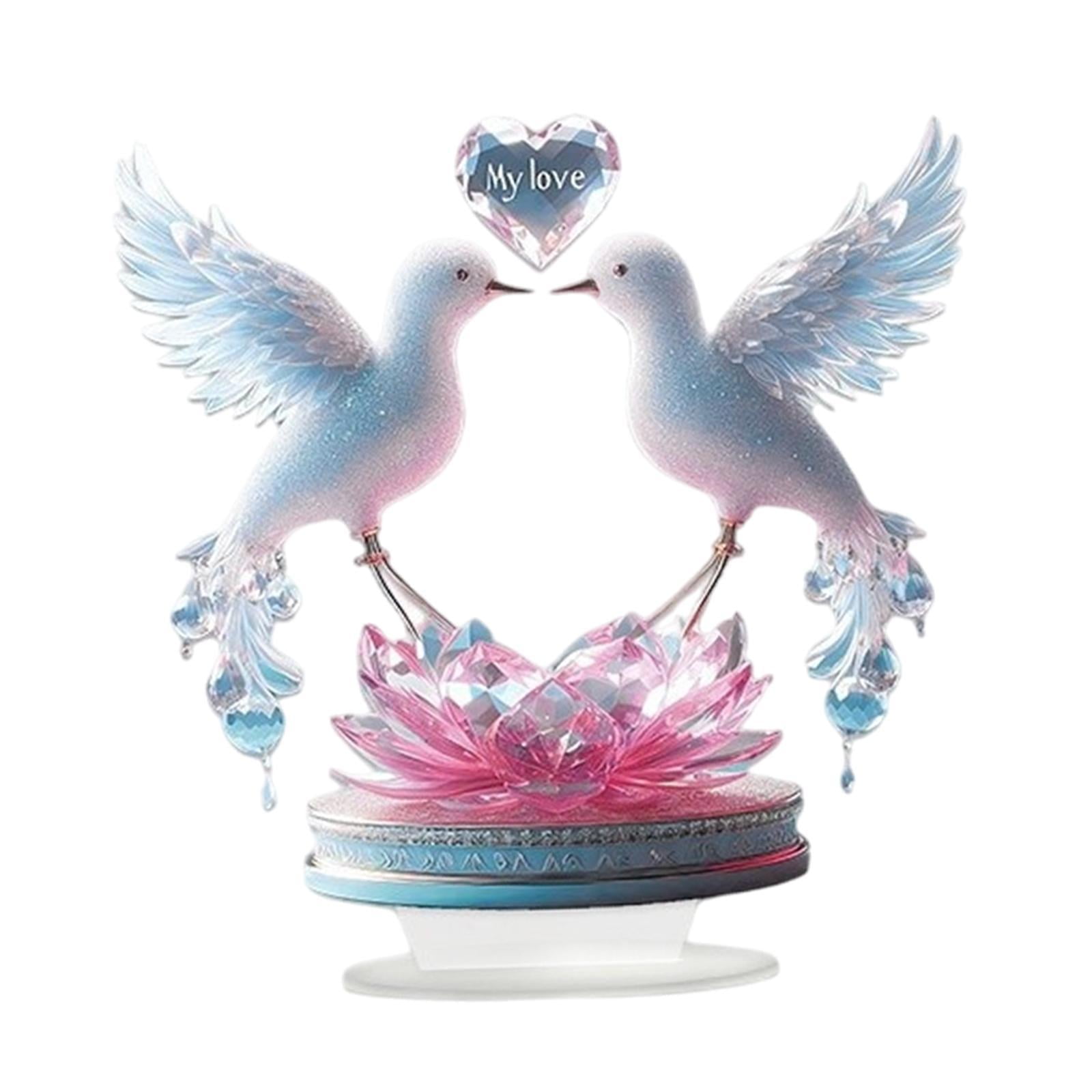Gitohoni Doves Heart Acrylic Sign Table Centerpiece Valentine's Day ...